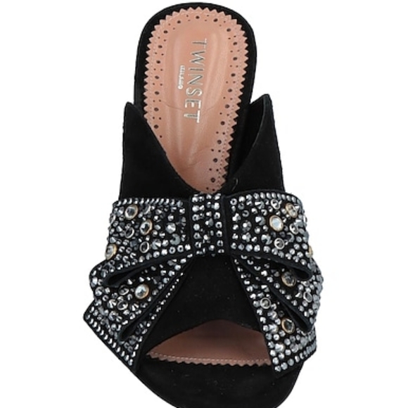 Twin-Set | Shoes | Twinset Black Italian Leather Open Toe High Heel ...